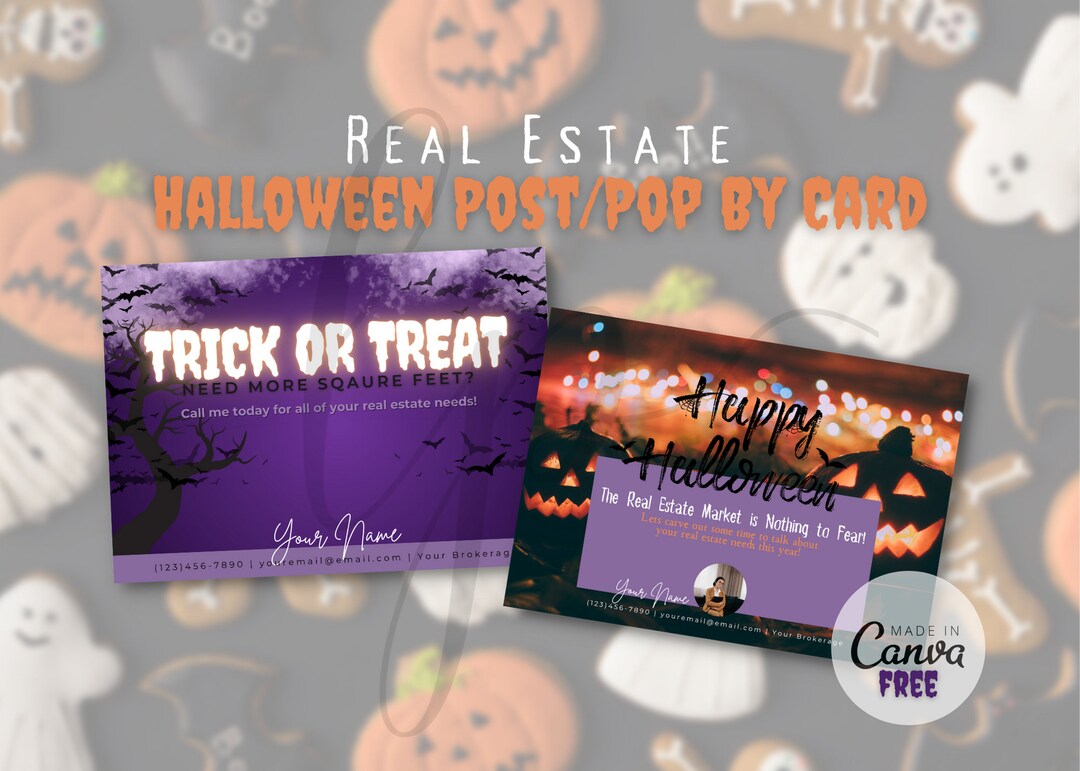 Realtor Halloween Marketing Card, Pop By, October Marketing, Realtor ...