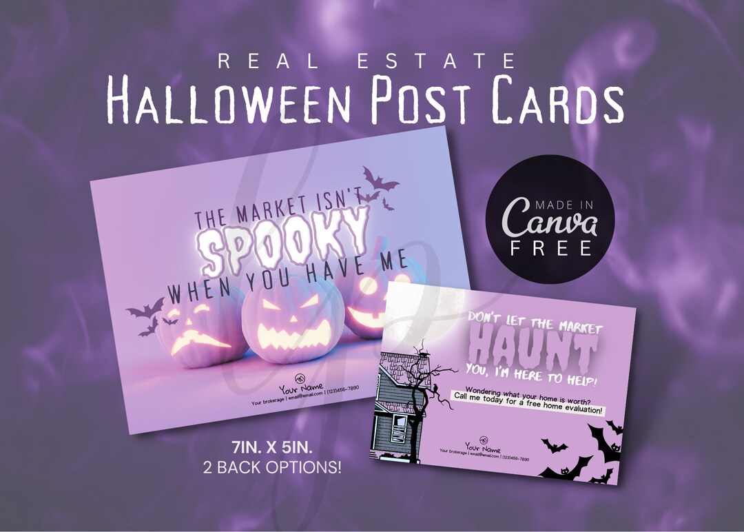 Realtor Halloween Post Card, Real Estate Post Card, October Real Estate ...