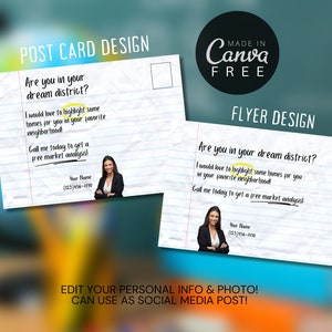 Back to School Realtor Post Card, Realtor Marketing, Canva Free - Etsy
