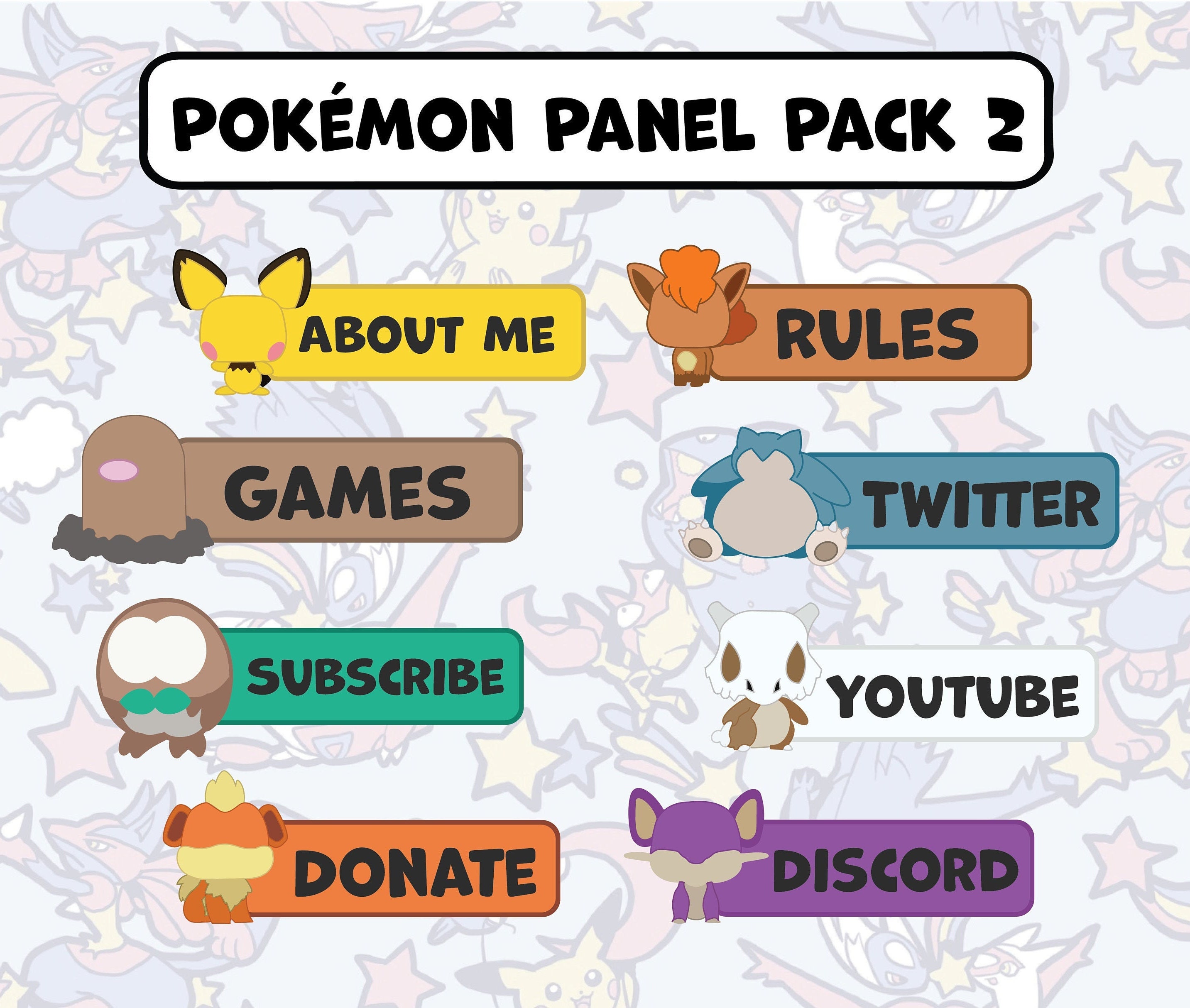 Pokémon Twitch Panels 2 - Etsy