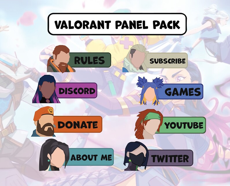 Valorant Twitch Panels - Etsy