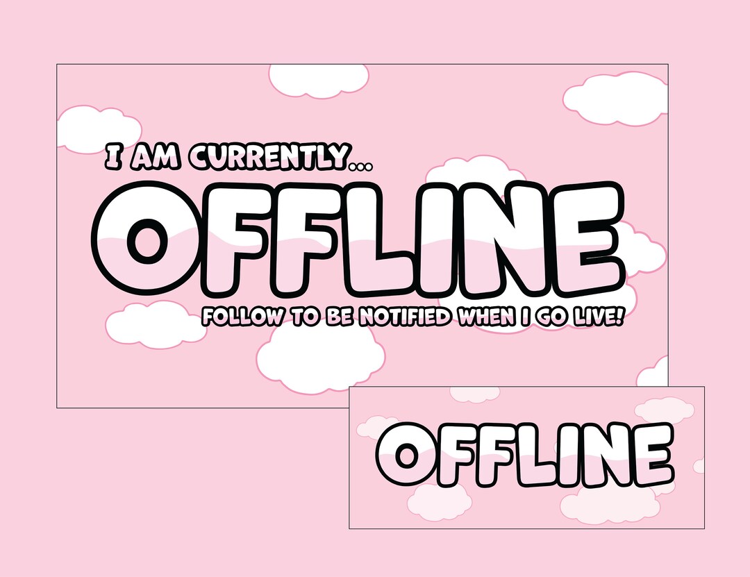 Offline Screen & Banner - Pink - Etsy
