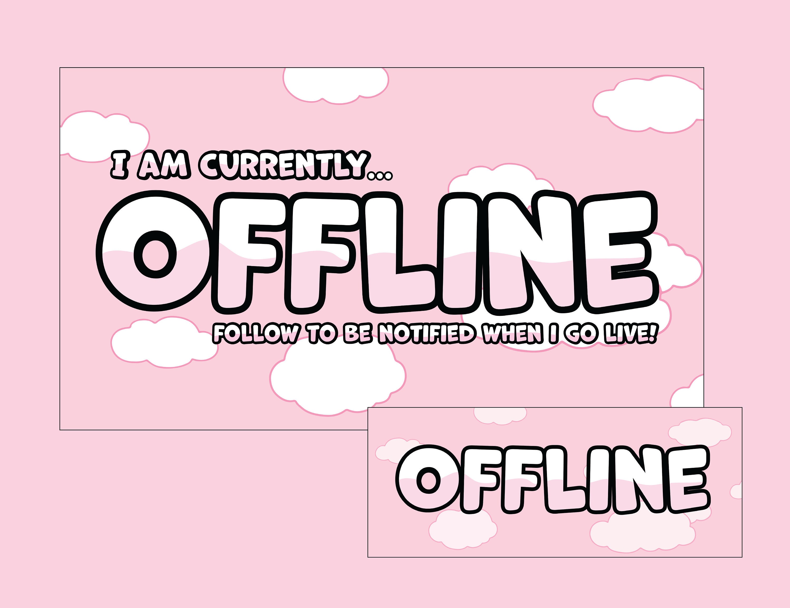Offline Screen & Banner - Pink - Etsy