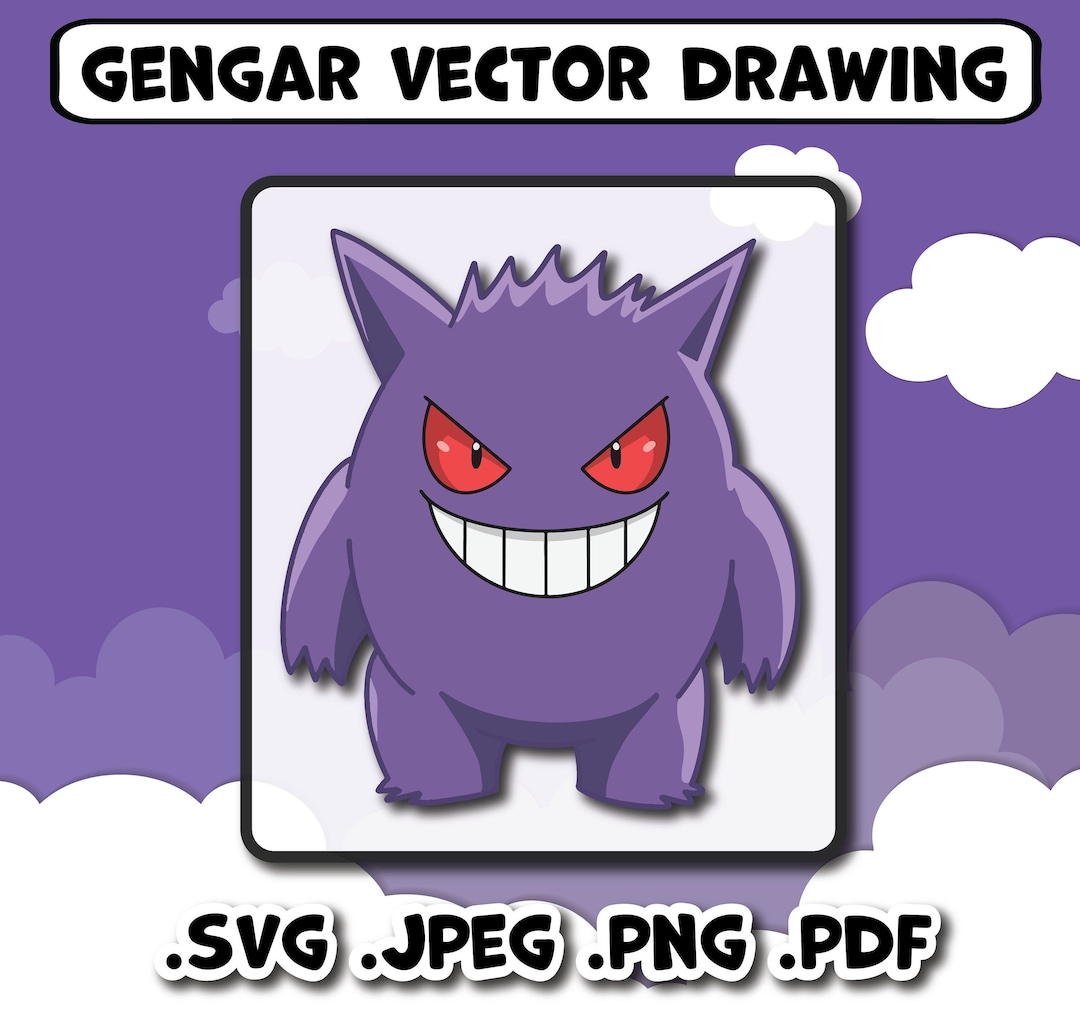Gengar - Vector Drawing .jpeg .pdf .png .svg - Etsy