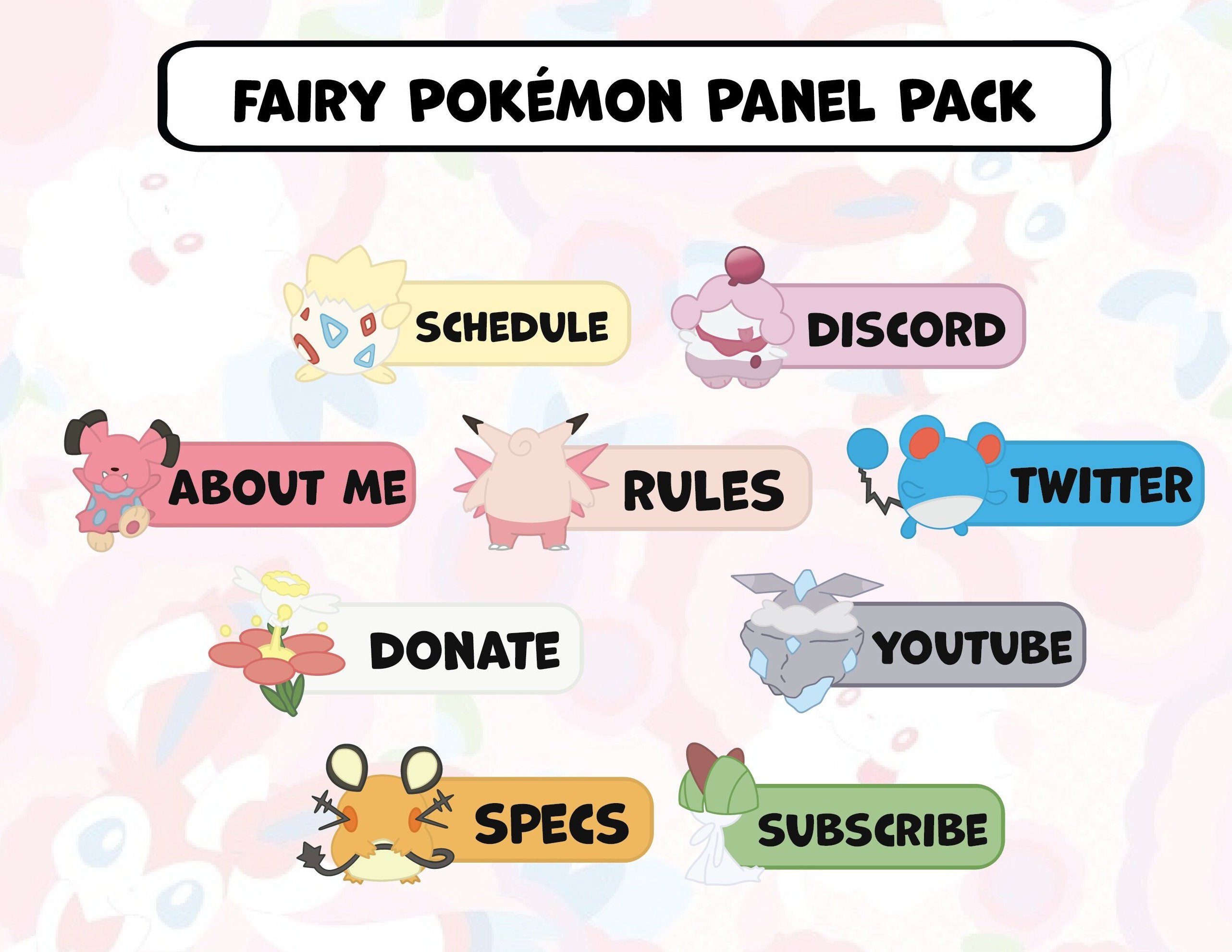Fairy Pokémon Twitch Panels - Etsy