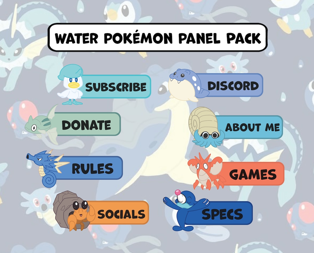 Water Pokémon Panels - DONATION PACK - Etsy