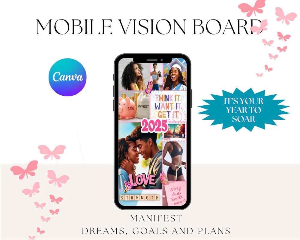 Digital Mobile Vision Board| Level up Sis! Black Girl Planner ...