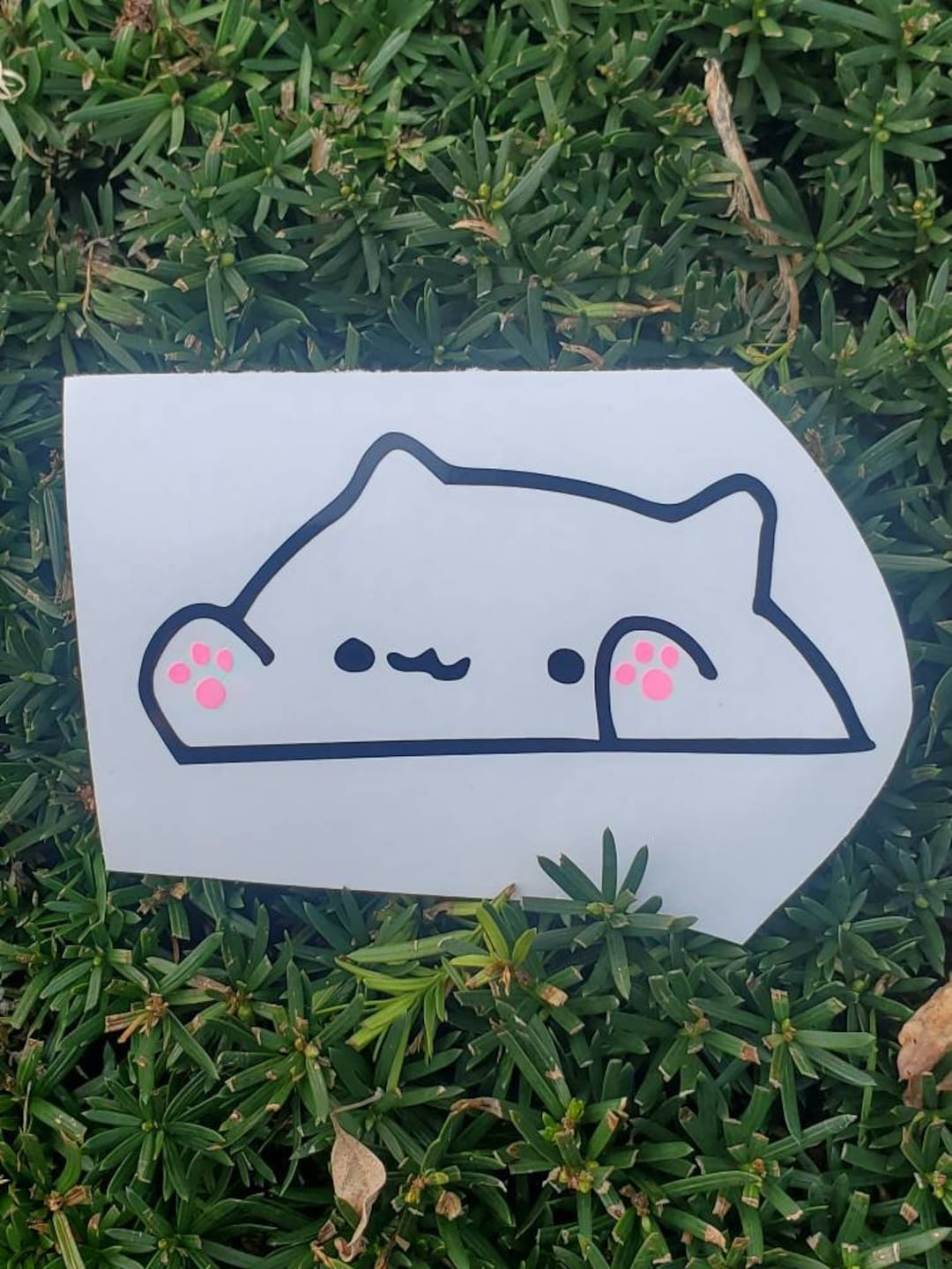 Peeking Bongo Cat Layered Vinyl Decal, Window Stickers, Car Decal, Car ...