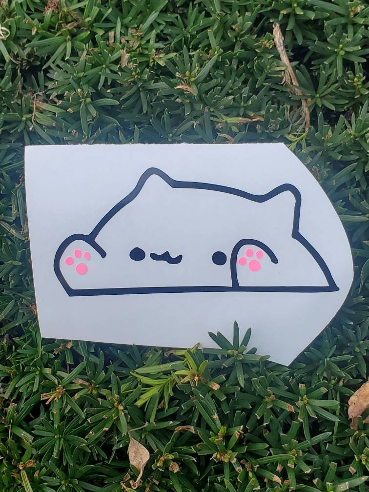 Peeking Bongo Cat Layered Vinyl Decal, Window Stickers, Car Decal, Car ...