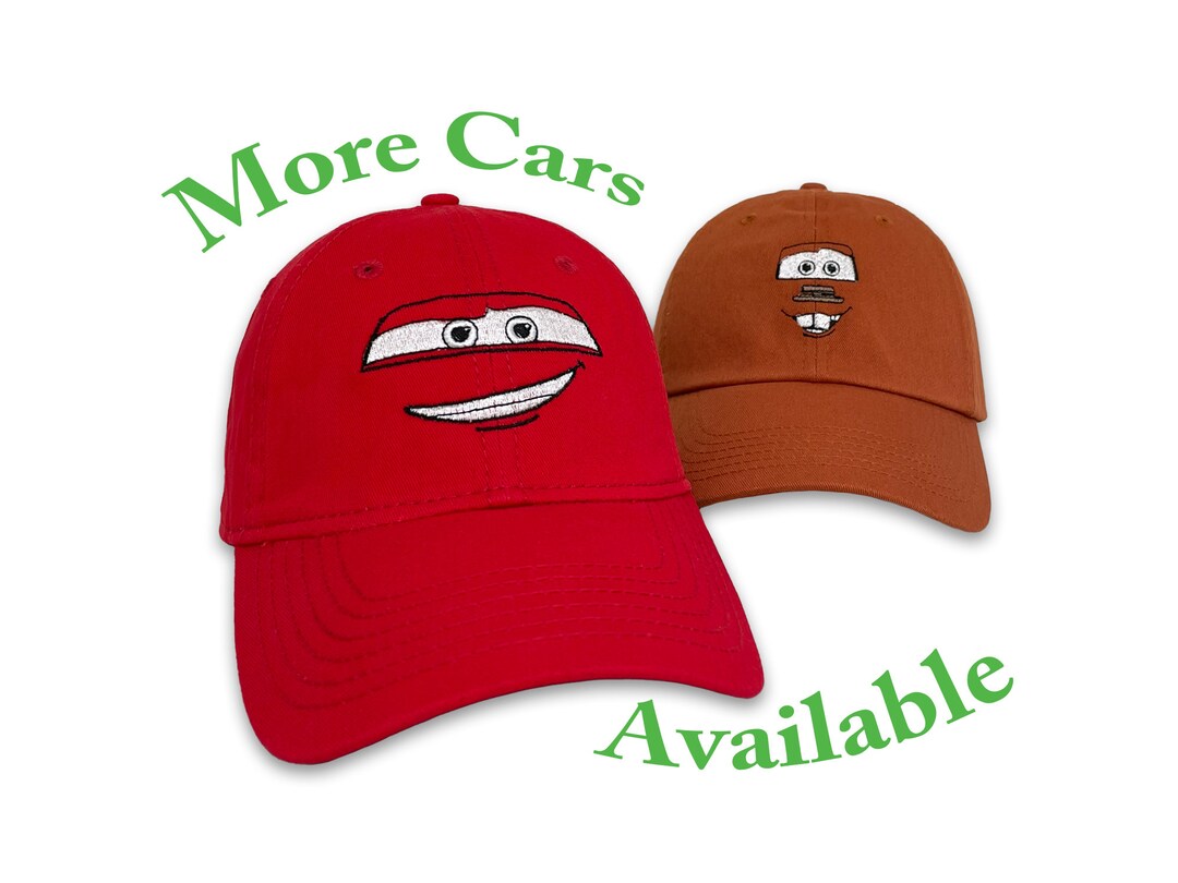 EMBROIDERED HAT Disney Cars Character Caps - Stitched Unstructured ...