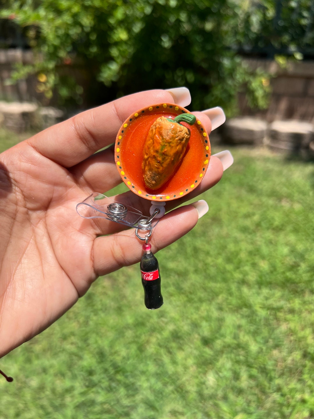 Chile Relleno With Soda Badge Reel - Etsy