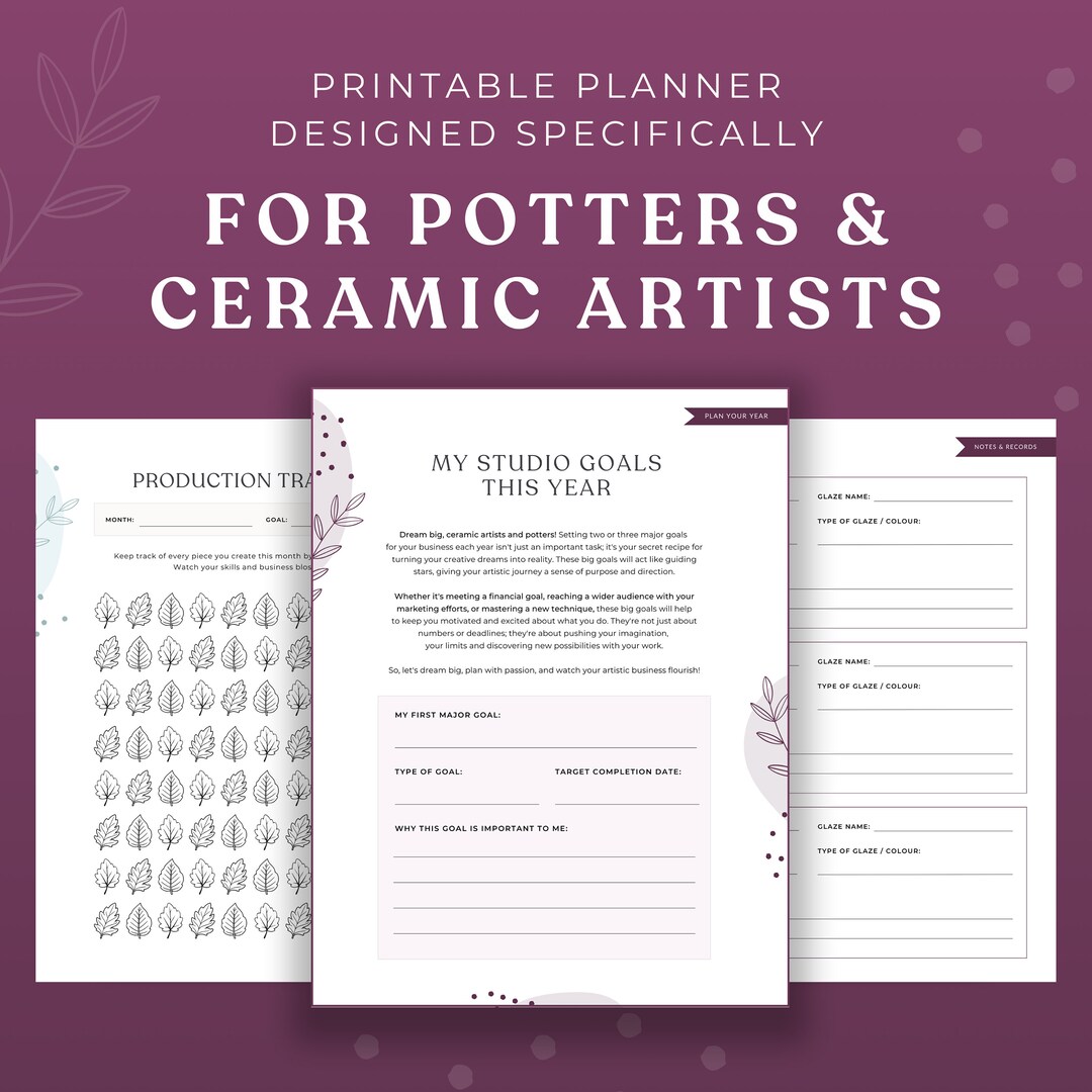 The Ultimate Planner for Potters and Ceramic Artists Printable Workbook ...