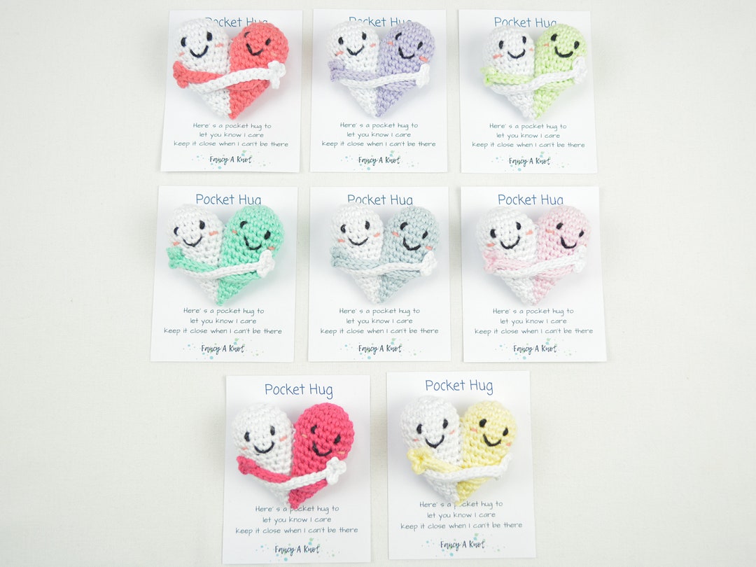Crochet Pocket Hugs - Two Hugging Hearts Fusing Into One! - Etsy