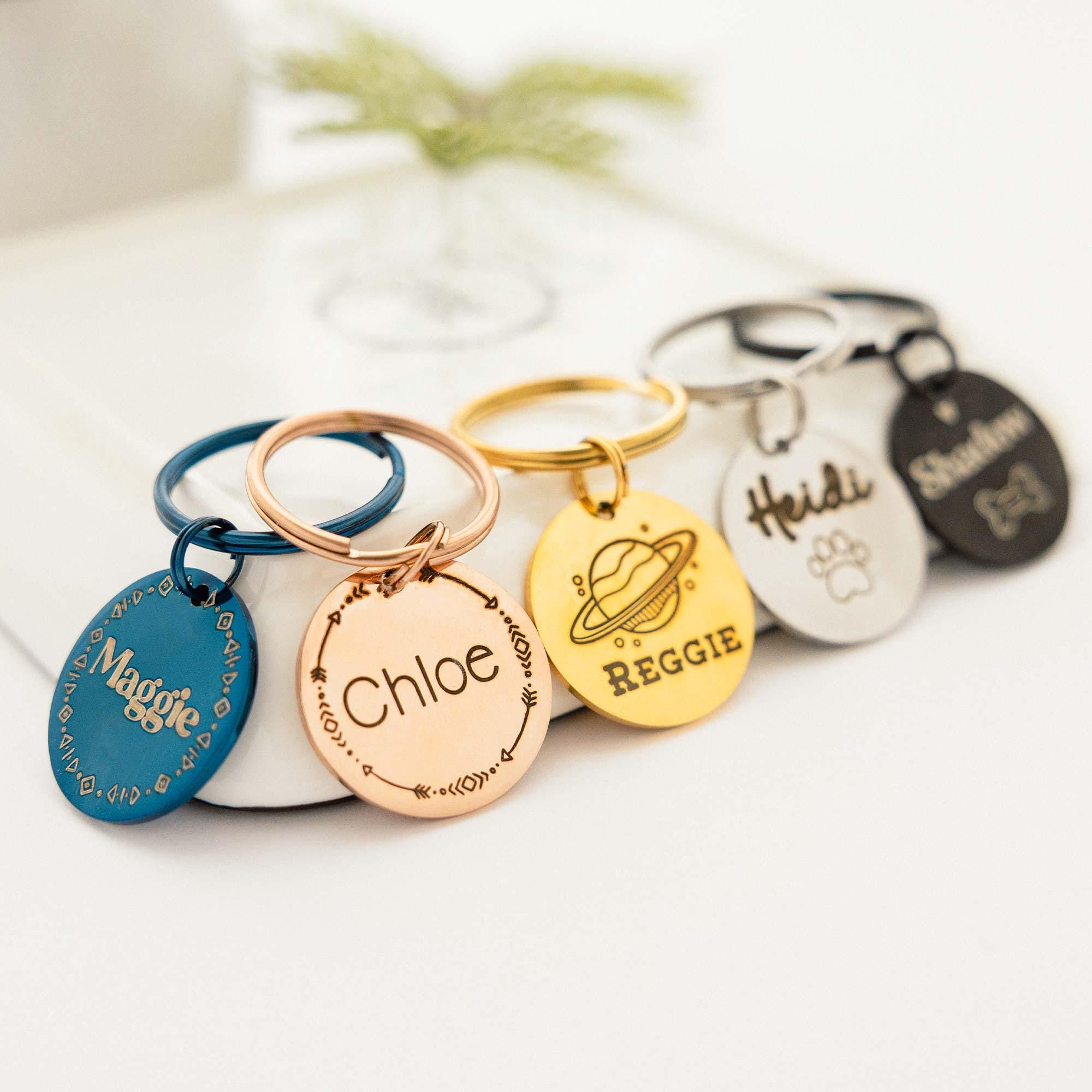 Personalized Pet ID Tag: Engraved Dog Name, Silent Design - Etsy