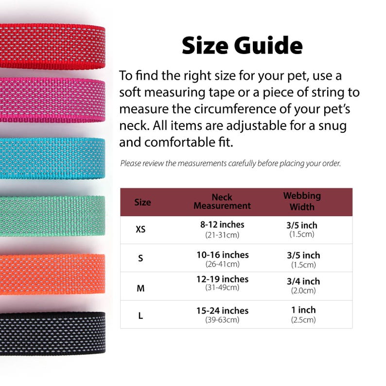 Personalized Engraved Dog Collar: Reflective Nylon Webbing, Custom Pet ...