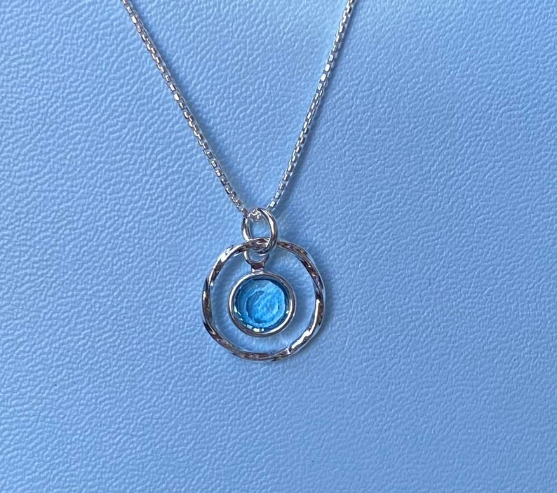 March Birthstone Necklace Silver Twisted Pendant Necklace - Etsy UK