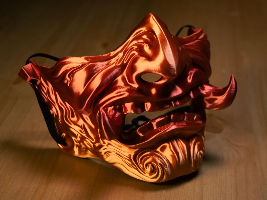 Samurai Oni Mask | Half Mask for Cosplay, LARP, Japanese Samurai ...