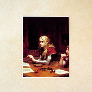 Girl Playing Dungeons & Dragons in a Tavern | Fantasy Art Print ...