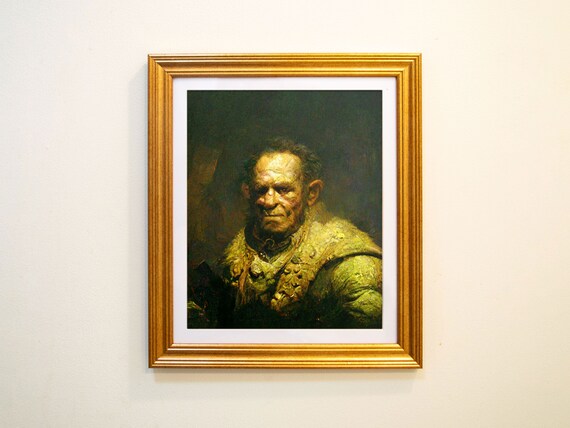 Portrait of Og Manlock the Half-orc Fantasy Art Print - Etsy