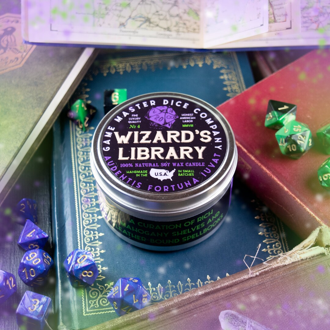 Wizard's Library Gaming Candle | Soy Candle | Geek Gift | RPG | Gamer ...