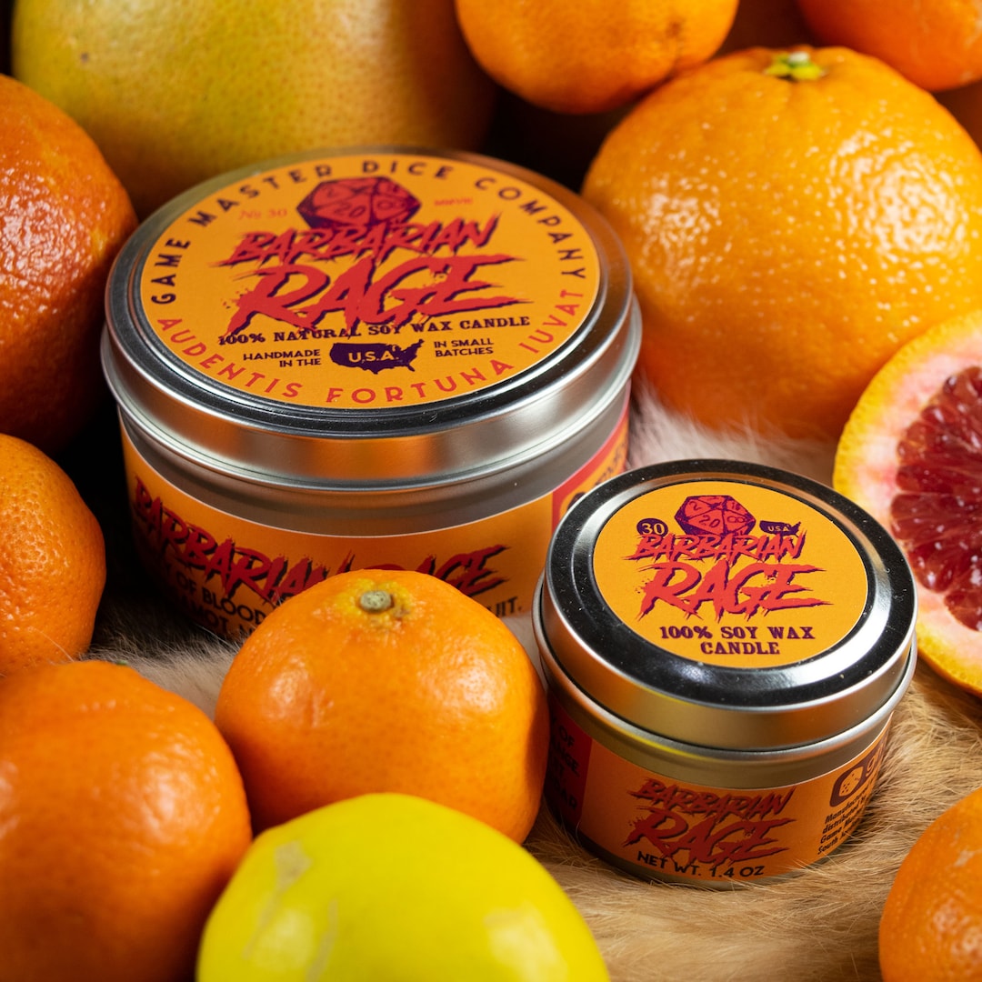 Barbarian Rage Gaming Candle | Geek Gift | RPG | Gamer | DND | Blood ...