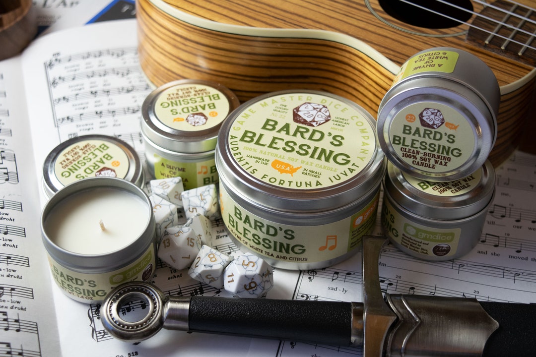 Bard's Blessing Gaming Candle | Soy Candle | Geek Gift | RPG | Gamer ...