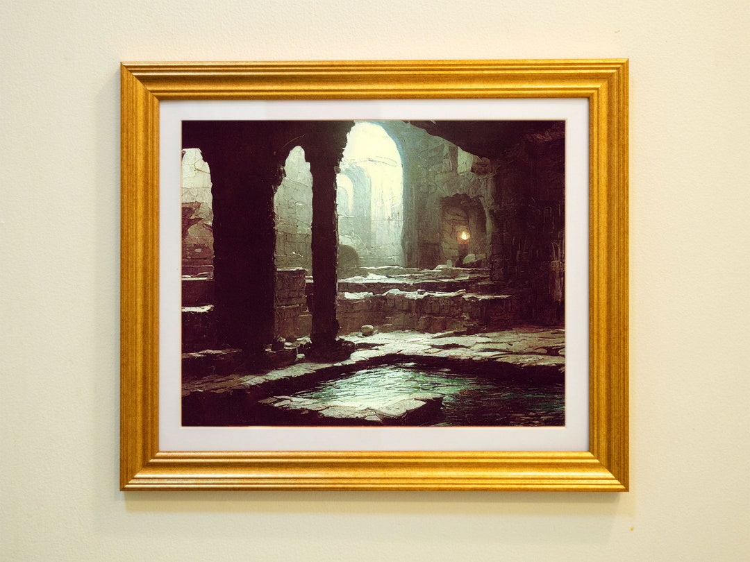 Dungeon Pool | Fantasy Art Print | Giclée Painting by Kevin L. Owens - Etsy