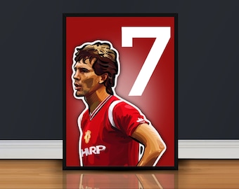 Bryan Robson Manchester United Art Print - Etsy
