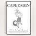 Capricorn Zodiac Wall Art Print, Capricorn Wall Art Poster, Capricorn ...