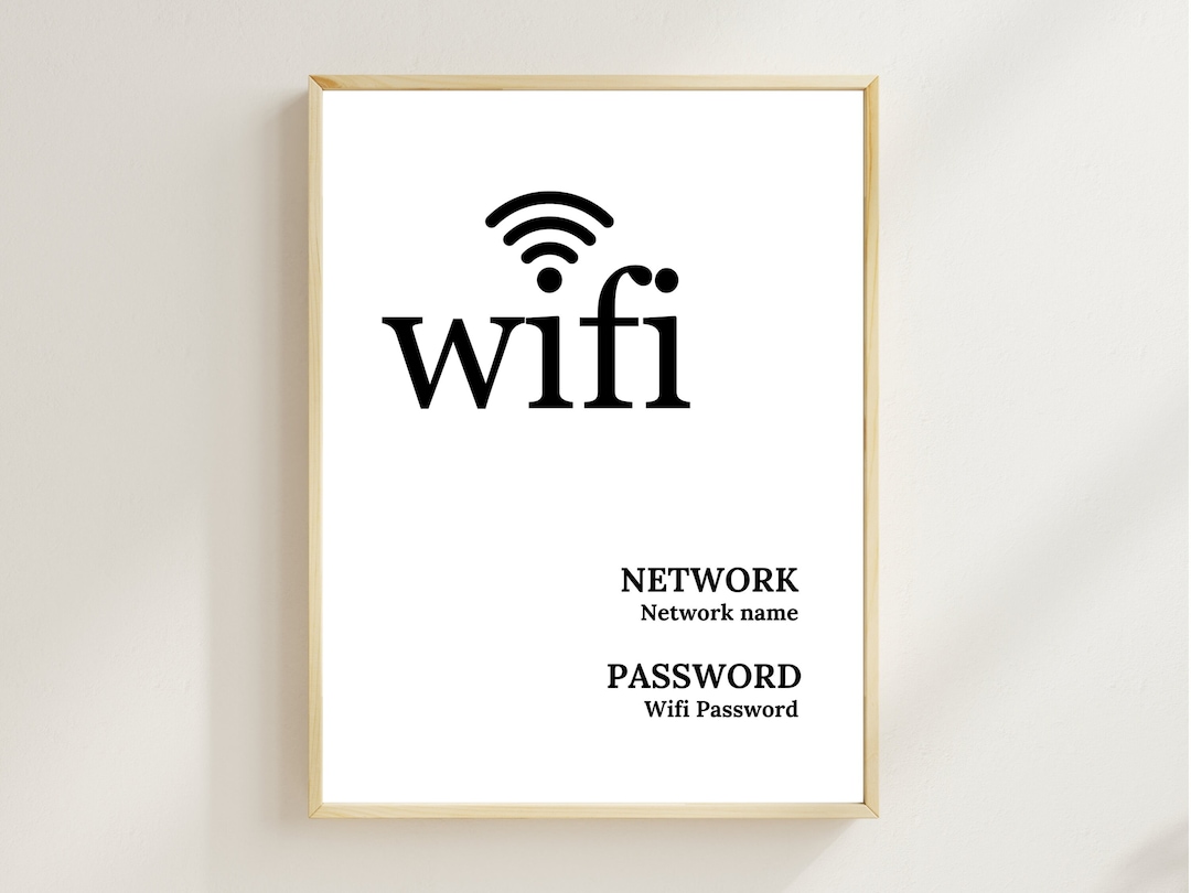 Wifi Password Sign Printable, Wifi Sign, Wifi Network, Wifi Password ...