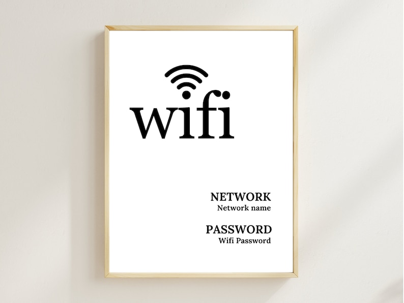 Wifi Password Sign Printable, Wifi Sign, Wifi Network, Wifi Password ...