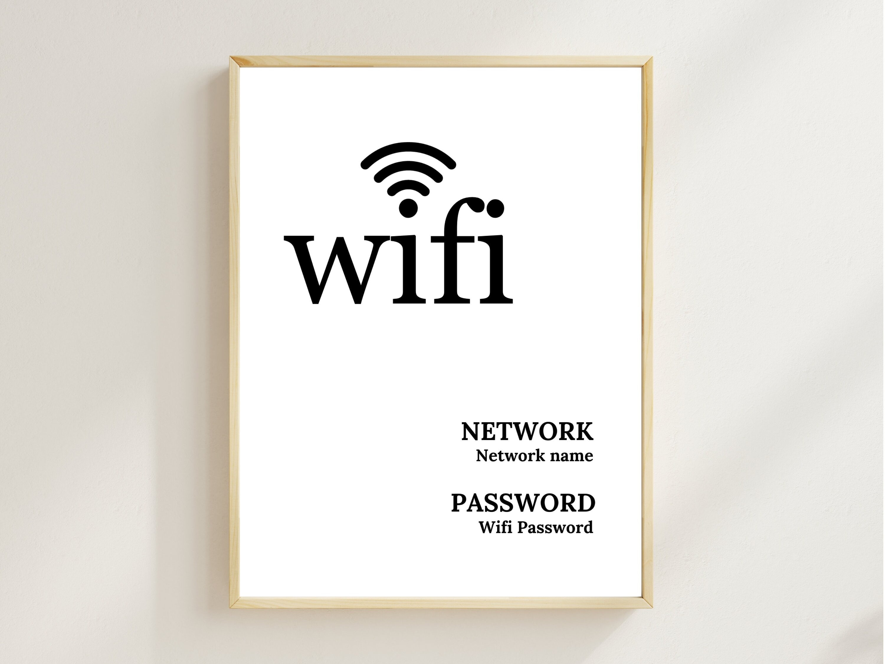 Wifi Password Sign Printable, Wifi Sign, Wifi Network, Wifi Password, Canva Template - Etsy
