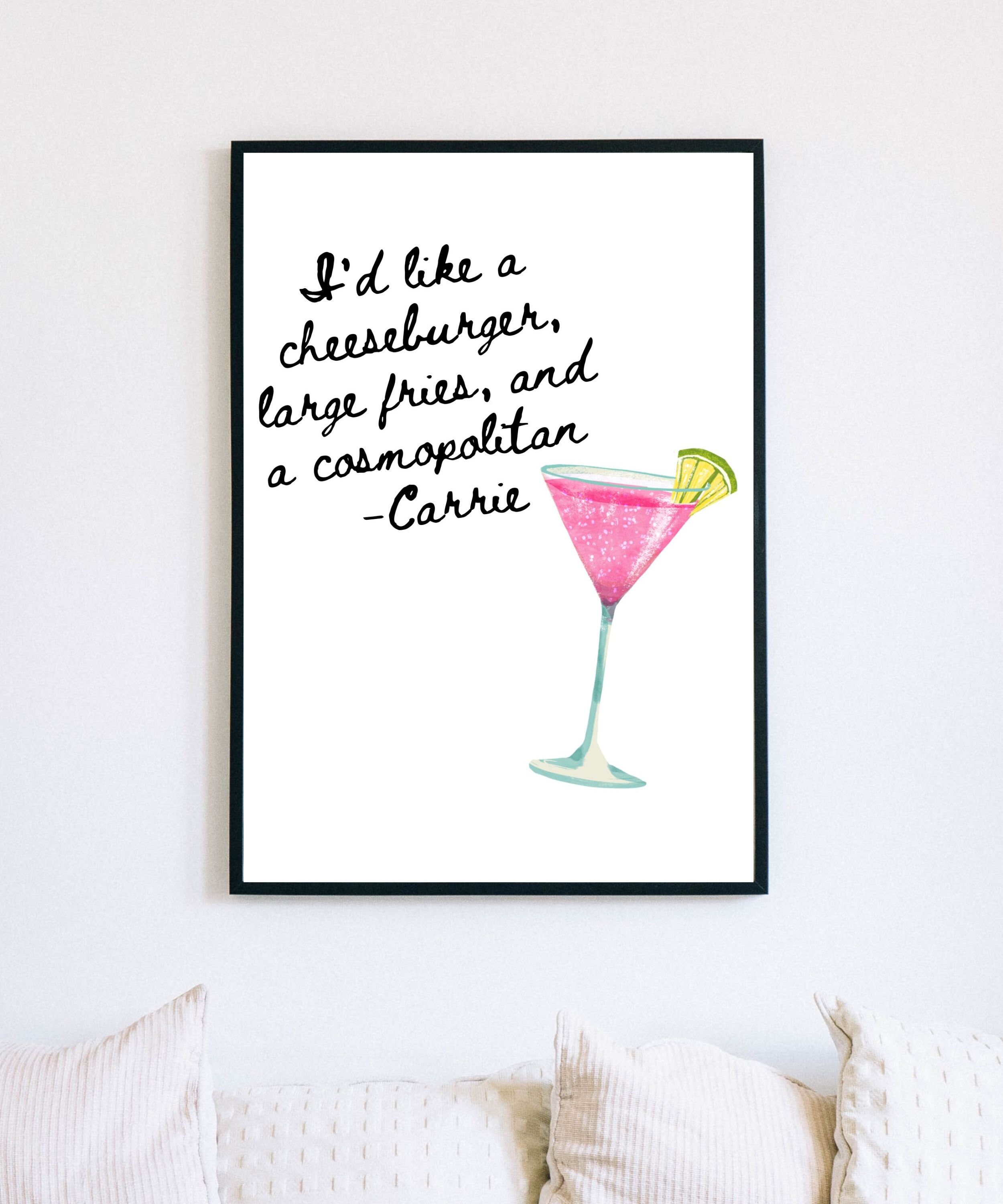 Cosmopolitan Wall Art Sex And The City Carrie Bradshaw Etsy