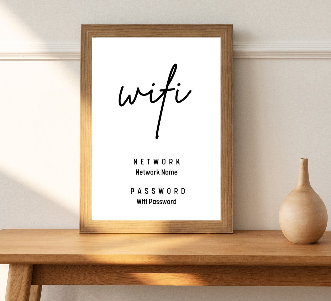 Wifi Password Sign Printable, Wifi Sign, Wifi Network, Wifi Password ...