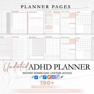 Undated ADHD Digital Planner, 2024 Portrait Planner, 2024 Planner, 2024 ...