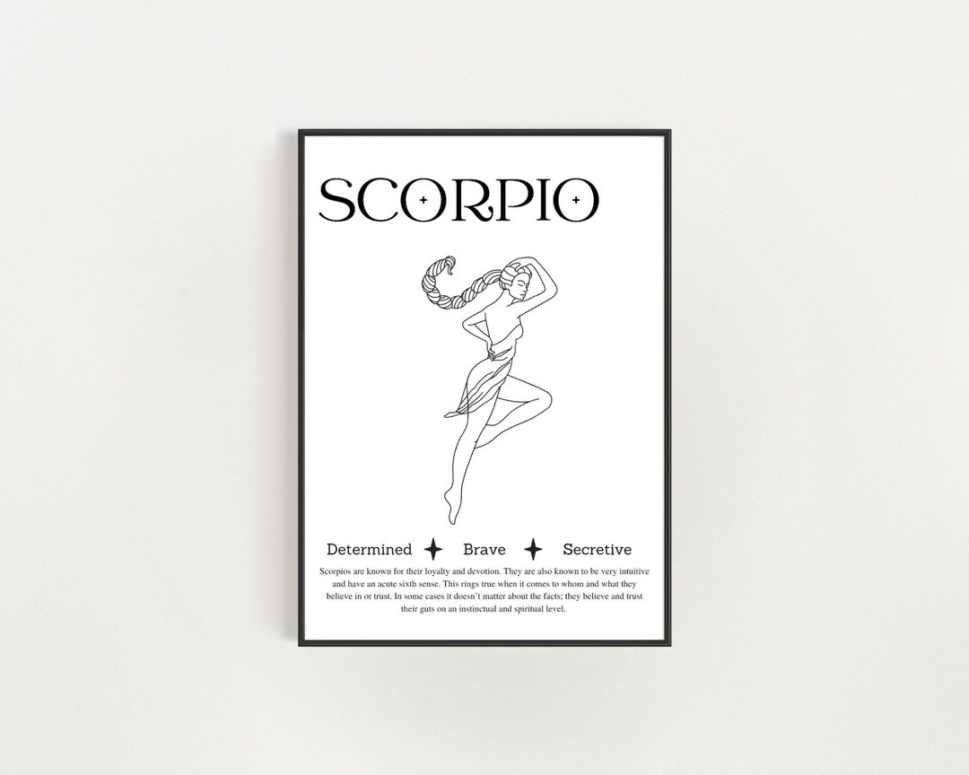 Scorpio Zodiac Wall Art Print, Scorpio Wall Art Poster, Scorpio Zodiac ...