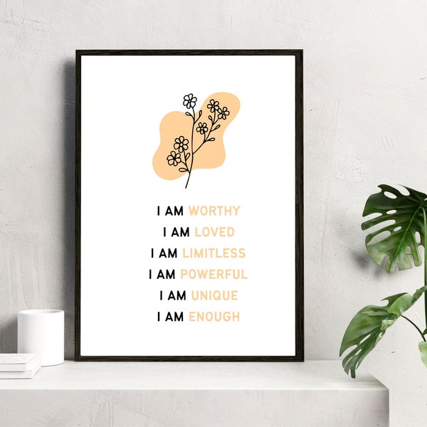 I Am Worthy Print - Etsy