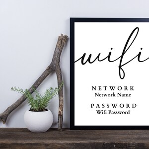 Wifi Password Sign Printable, Wifi Sign, Wifi Network, Wifi Password ...