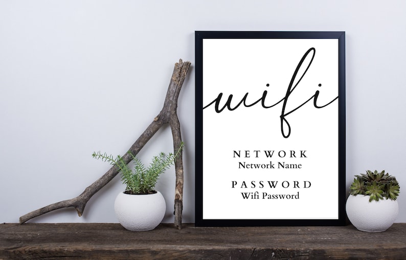 Wifi Password Sign Printable, Wifi Sign, Wifi Network, Wifi Password ...
