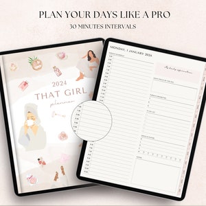 THAT GIRL Planner, 2024 Digital Planner, 2024 Portrait Planner, 2024 ...