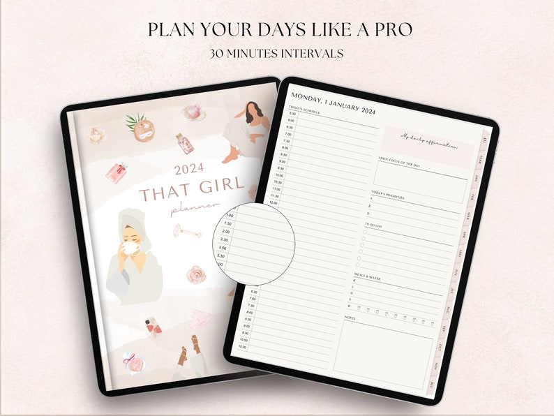 THAT GIRL Planner, 2024 Digital Planner, 2024 Portrait Planner, 2024 ...