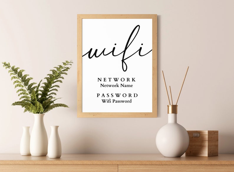 Wifi Password Sign Printable, Wifi Sign, Wifi Network, Wifi Password ...