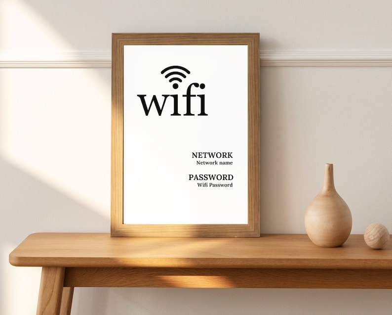 Wifi Password Sign Printable Wifi Sign Wifi Network Wifi - Etsy