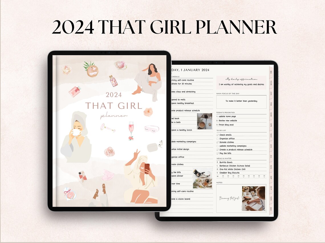 THAT GIRL Planner, 2024 Digital Planner, 2024 Portrait Planner, 2024 ...
