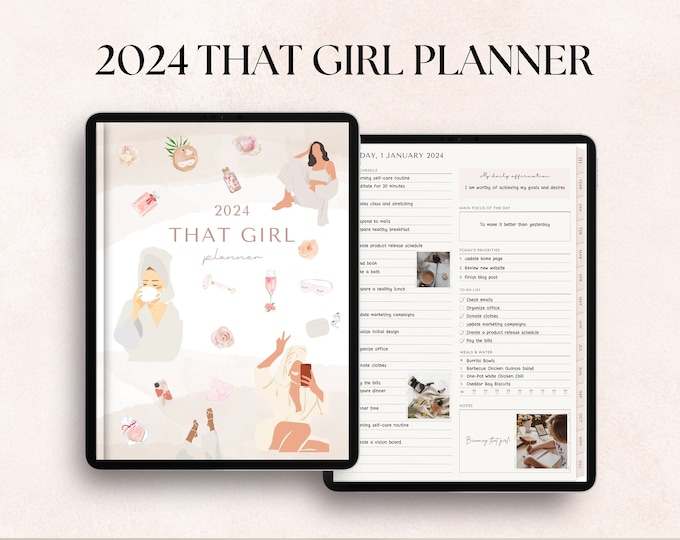 THAT GIRL Planner, 2024 Digital Planner, 2024 Portrait Planner, 2024 ...