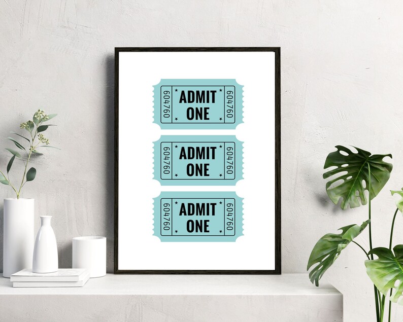 Admit One Wall Art, Fair Ticket Printable, Aesthetic Trendy Art - Etsy