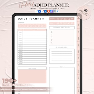 Undated ADHD Digital Planner, 2024 Portrait Planner, 2024 Planner, 2024 ...