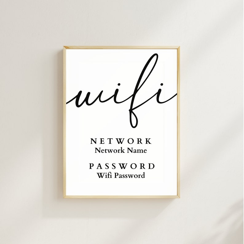 Wifi Password Sign Printable, Wifi Sign, Wifi Network, Wifi Password ...