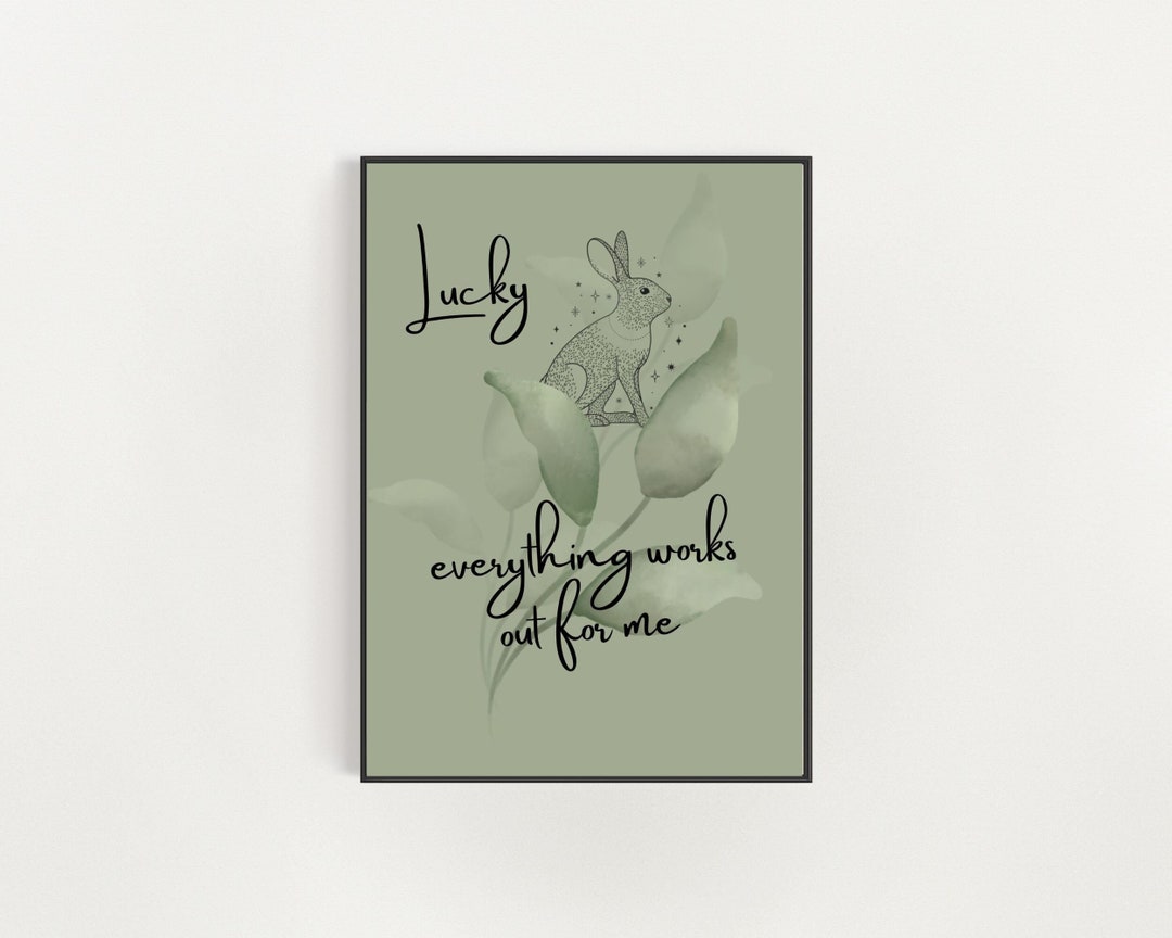 Lucky Everything Works Out for Me Wall Art, Positive Affirmations Print ...