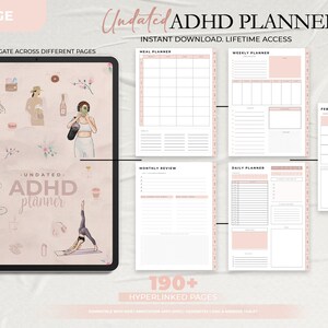 Undated ADHD Digital Planner, 2024 Portrait Planner, 2024 Planner, 2024 ...